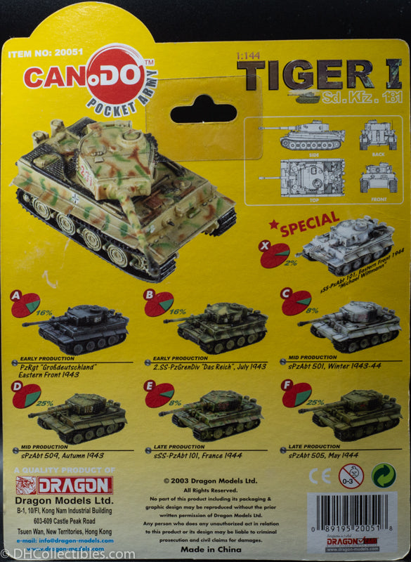2003 Dragon Models Can.do Pocket Army Tiger I Sd.Kfz. 181 Late Product ...