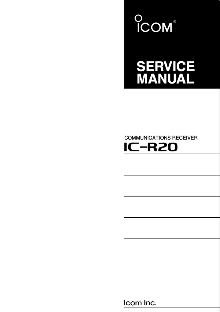 Icom IC-R20 Service Manual ( Digital Download ) | DH Collectibles